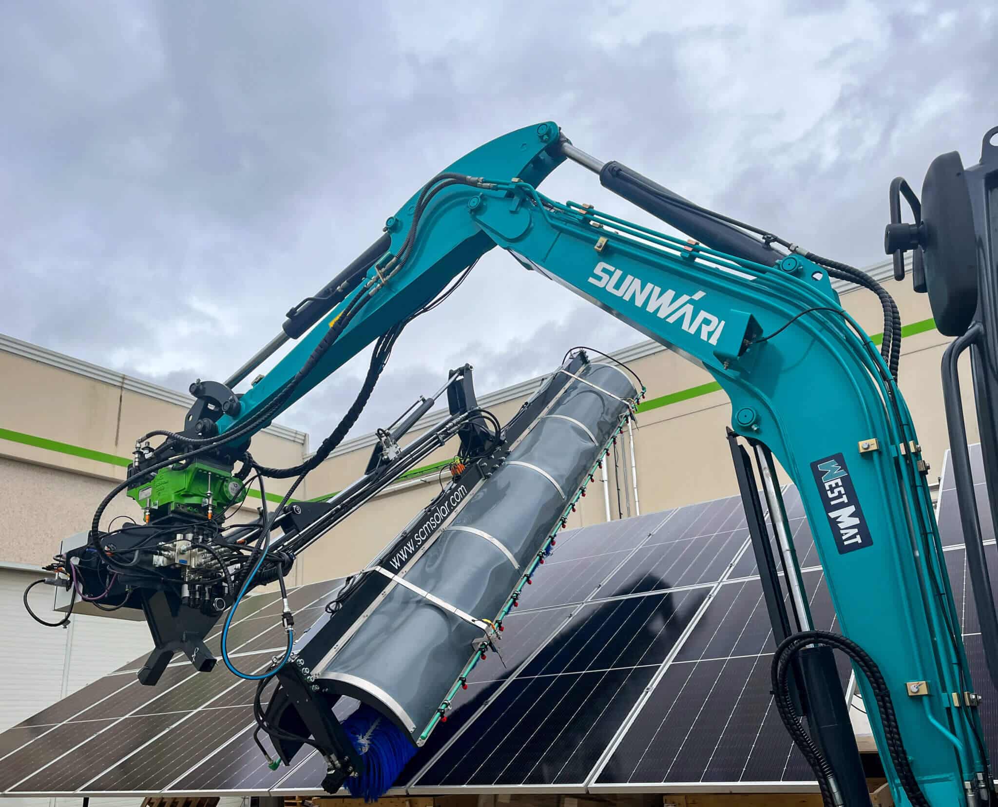 Solar Panel Cleaning Backhoe | A2 - SCM Solar