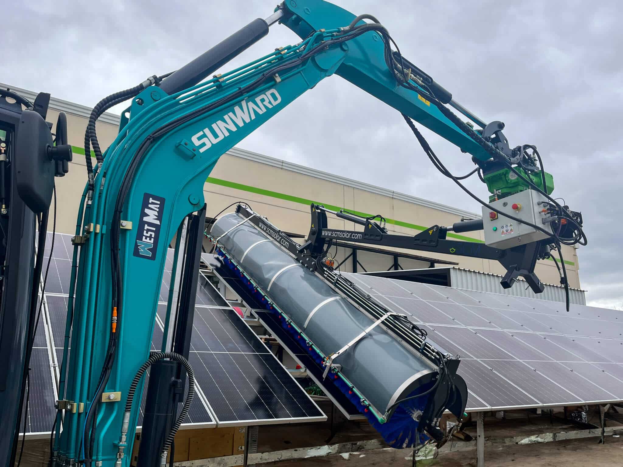 Solar Panel Cleaning Backhoe | A2 - SCM Solar